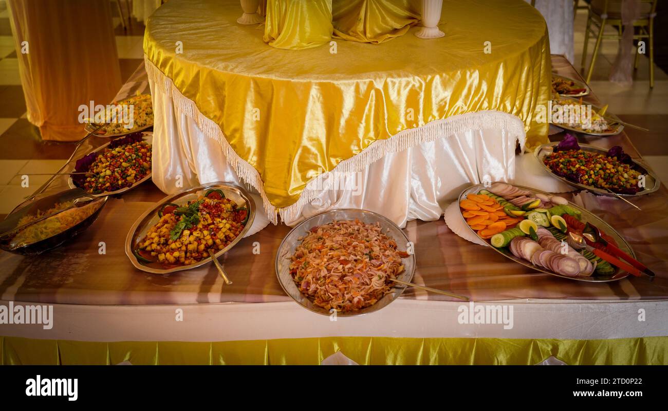 Event make happy in our life catering food and stage decoration Stock ...