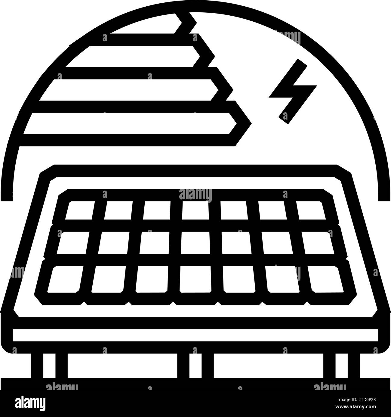 energy efficiency solar panel line icon vector illustration Stock ...