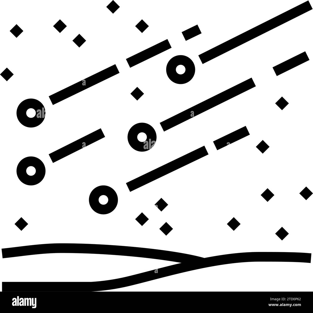 meteor shower space exploration line icon vector illustration Stock ...