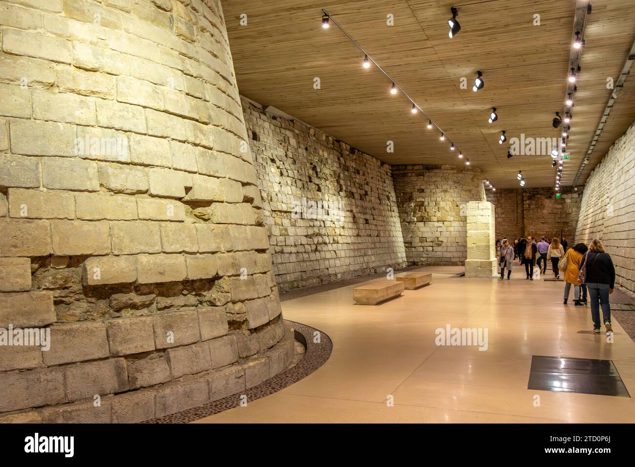 Part of the moat of the old Louvre fortress The Medieval Louvre, the ...