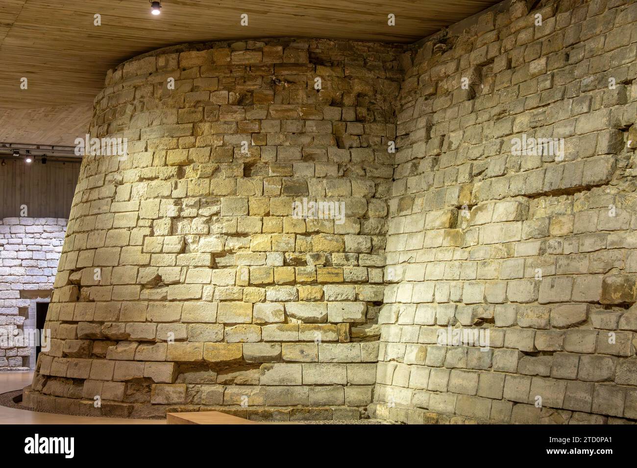 Part of the moat of the old Louvre fortress The Medieval Louvre, the ...