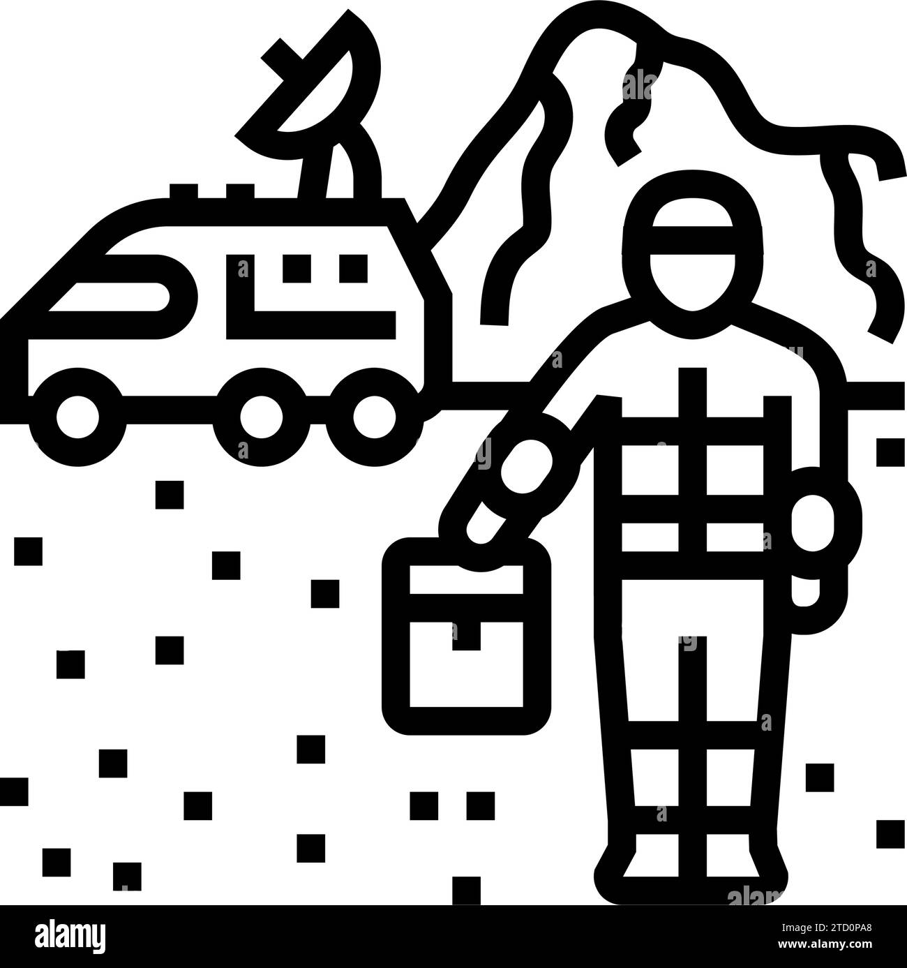 research team space exploration line icon vector illustration Stock ...