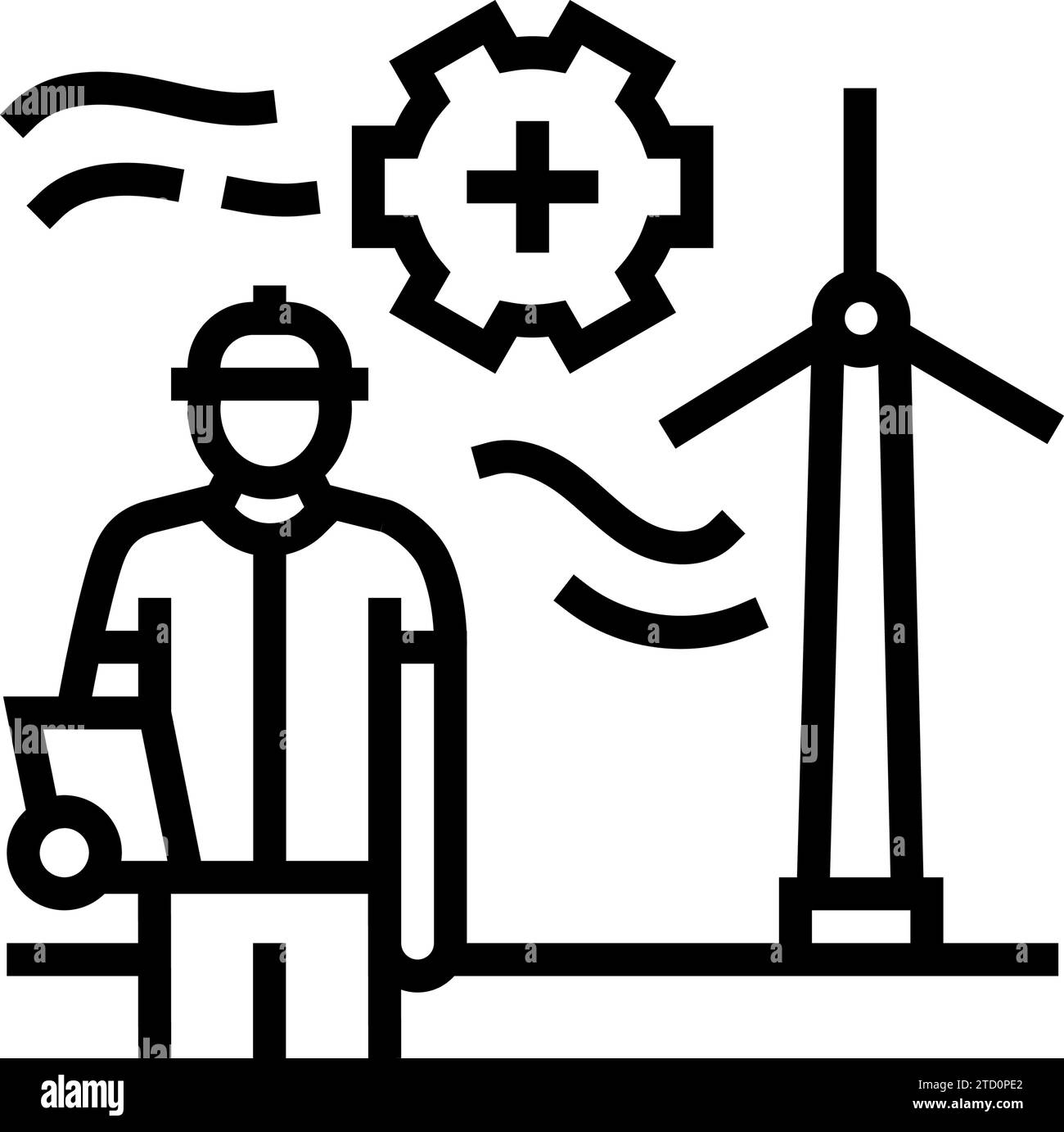 turbine maintenance line icon vector illustration Stock Vector Image ...