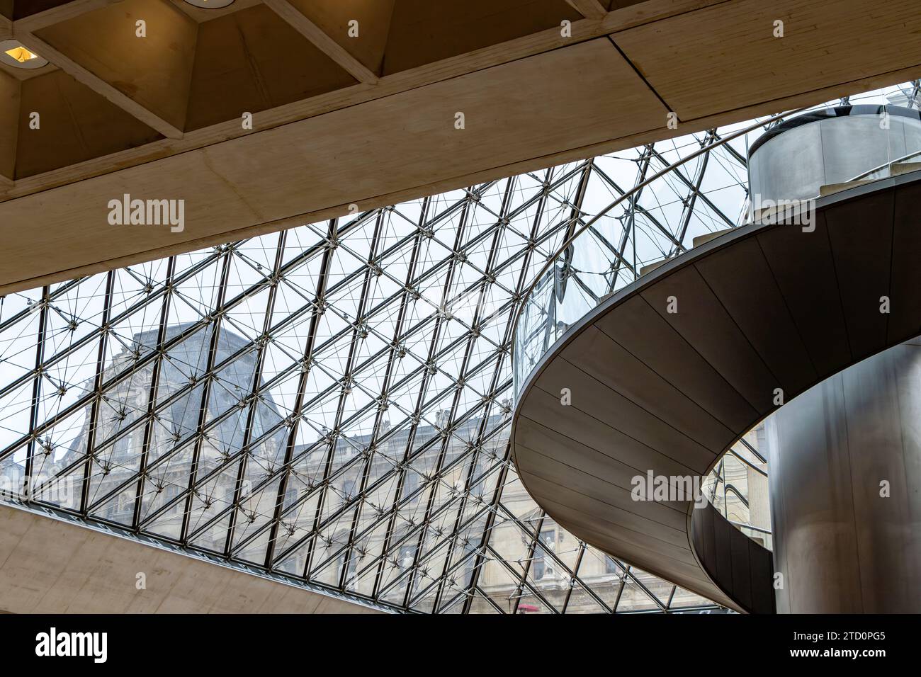 Louvre pyramid staircase interior hi-res stock photography and images ...