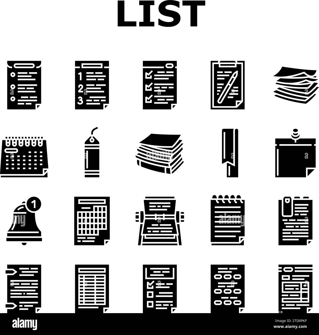 Task list and schedule icons Black and White Stock Photos & Images - Alamy