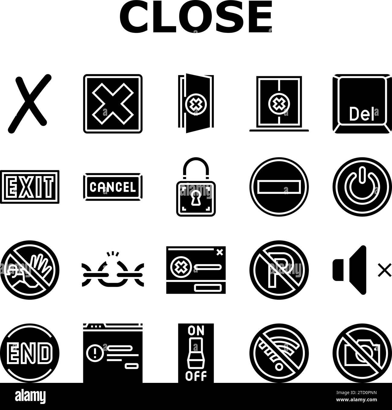 close door store shop board icons set vector Stock Vector Image & Art ...