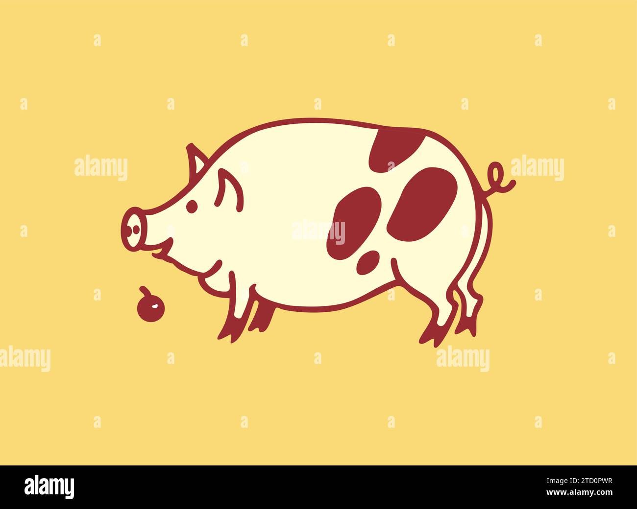 Adult fat pig, wild boar. Vector illustration Stock Vector Image & Art ...