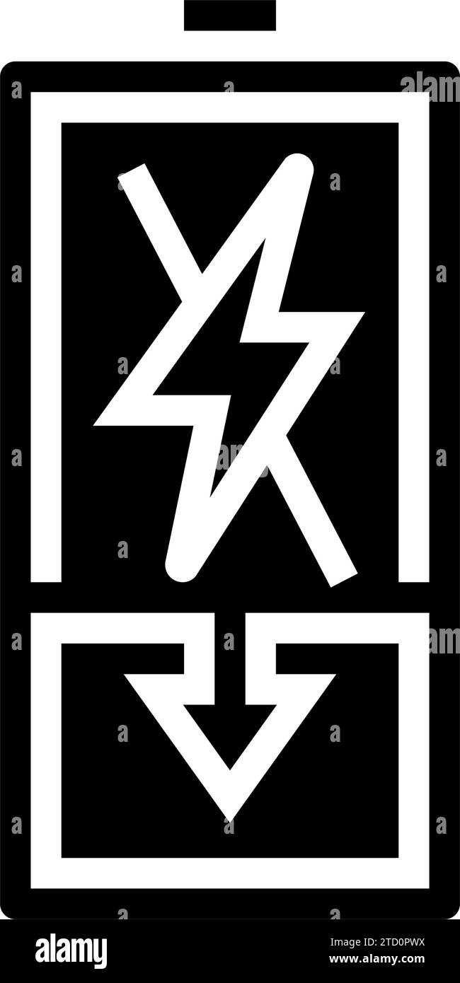 discharging battery glyph icon vector illustration Stock Vector Image ...