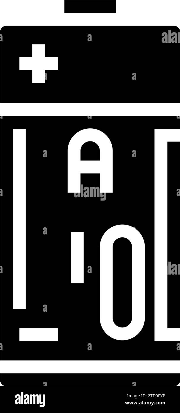 alkaline battery glyph icon vector illustration Stock Vector Image ...