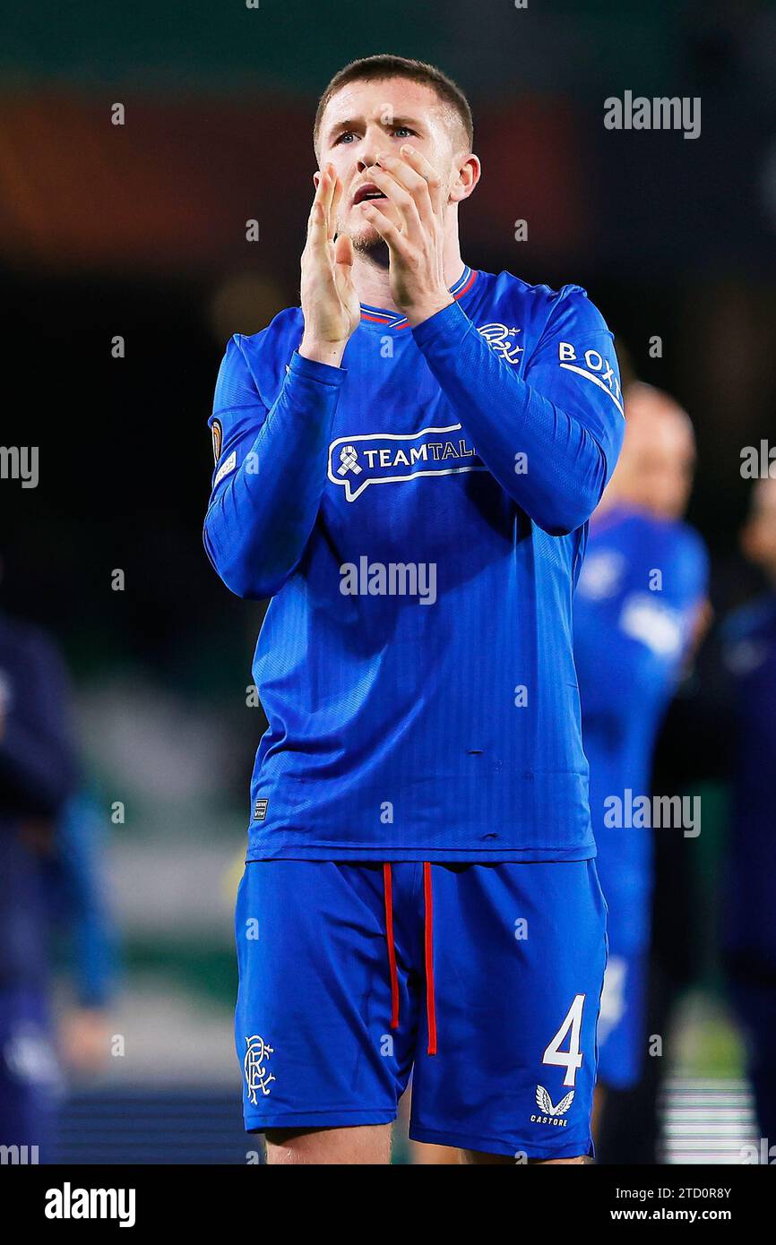 Seville, Spain. 14th December 2023. John Lundstram (4) of Rangers seen ...