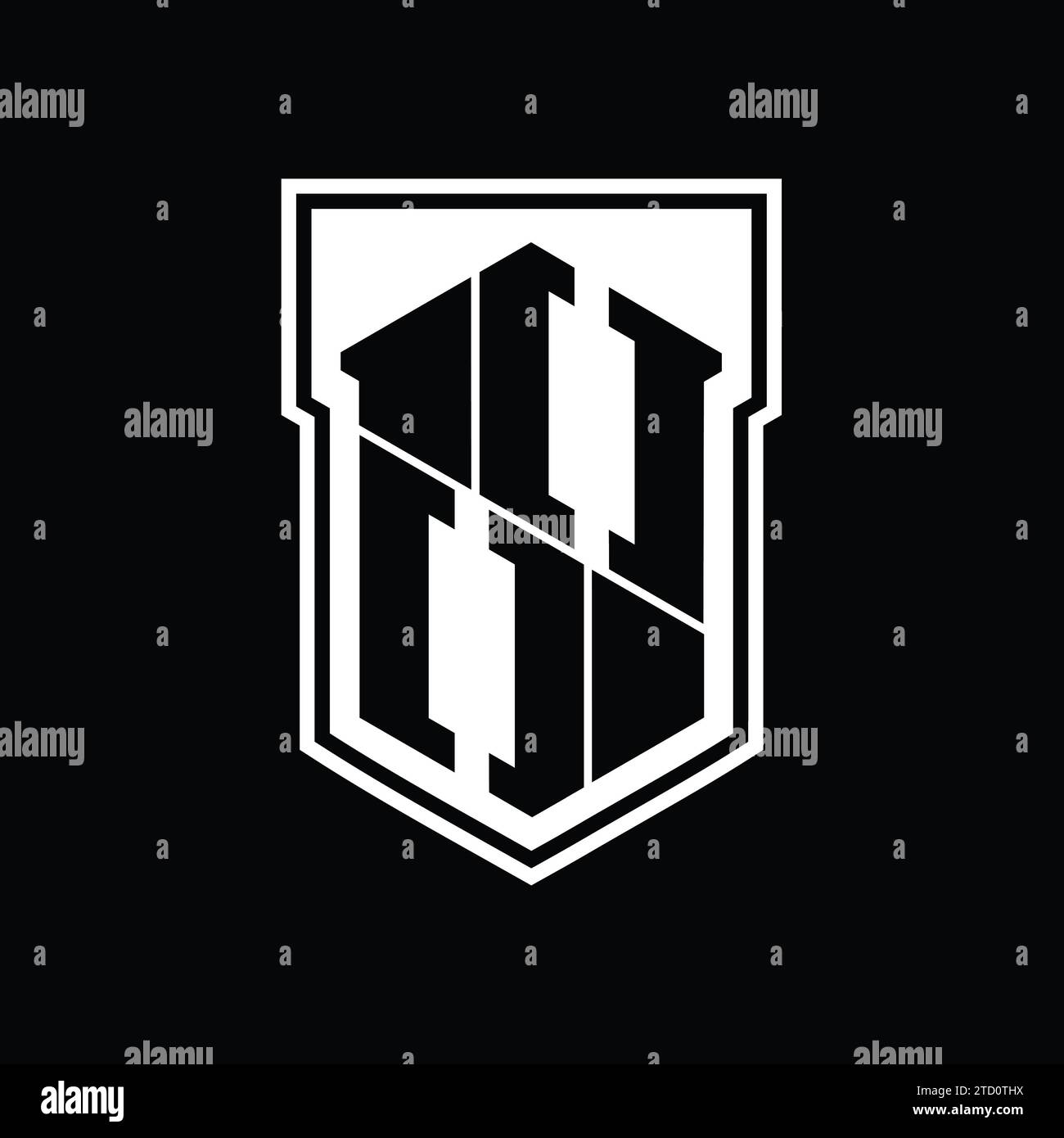 OO Letter Logo monogram hexagon geometric up and down inside shield isolated style design ...