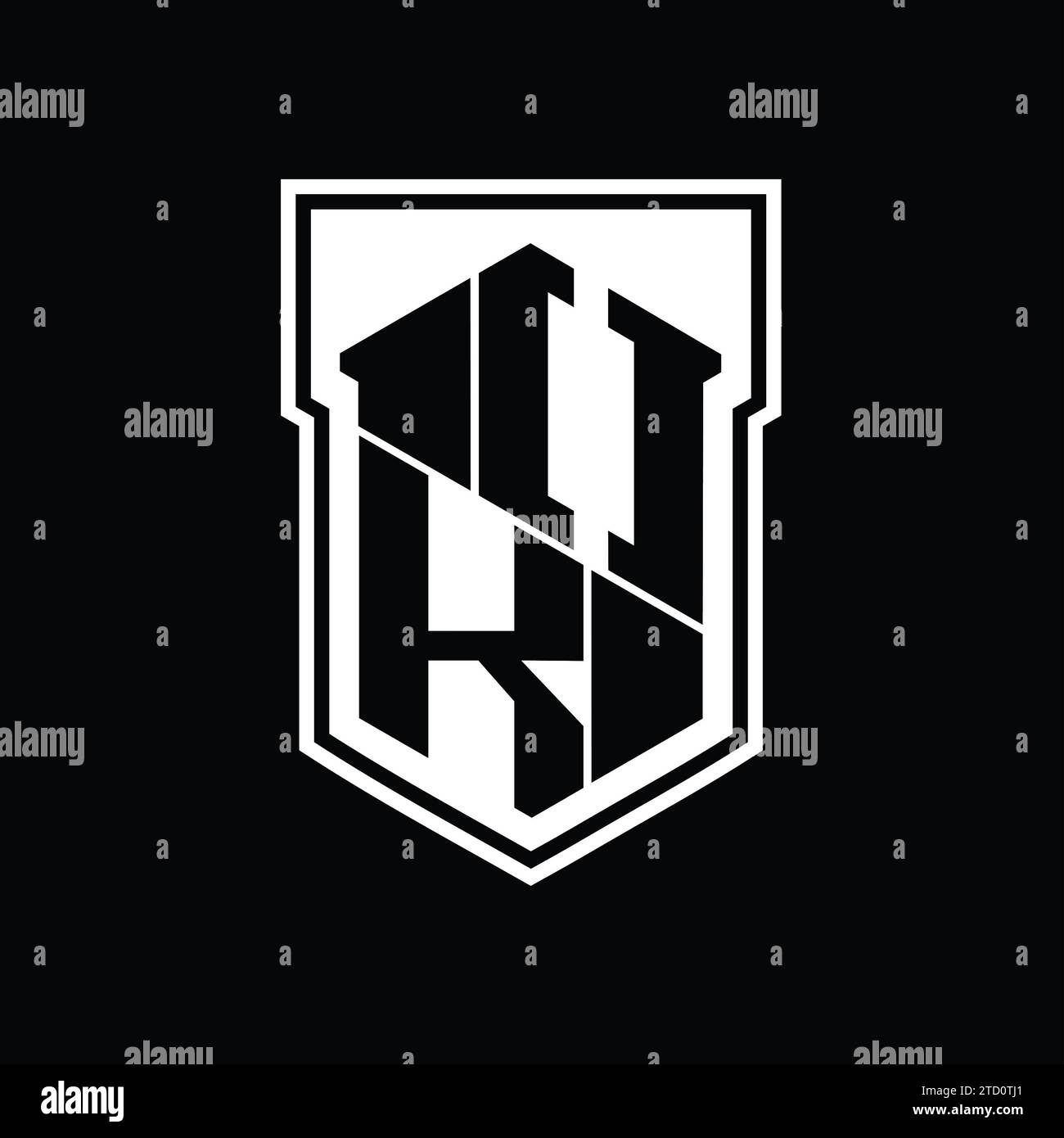 OK Letter Logo monogram hexagon geometric up and down inside shield isolated style design ...