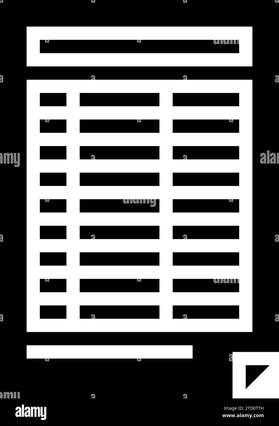Form List Glyph Icon Vector Illustration Stock Vector Image And Art Alamy