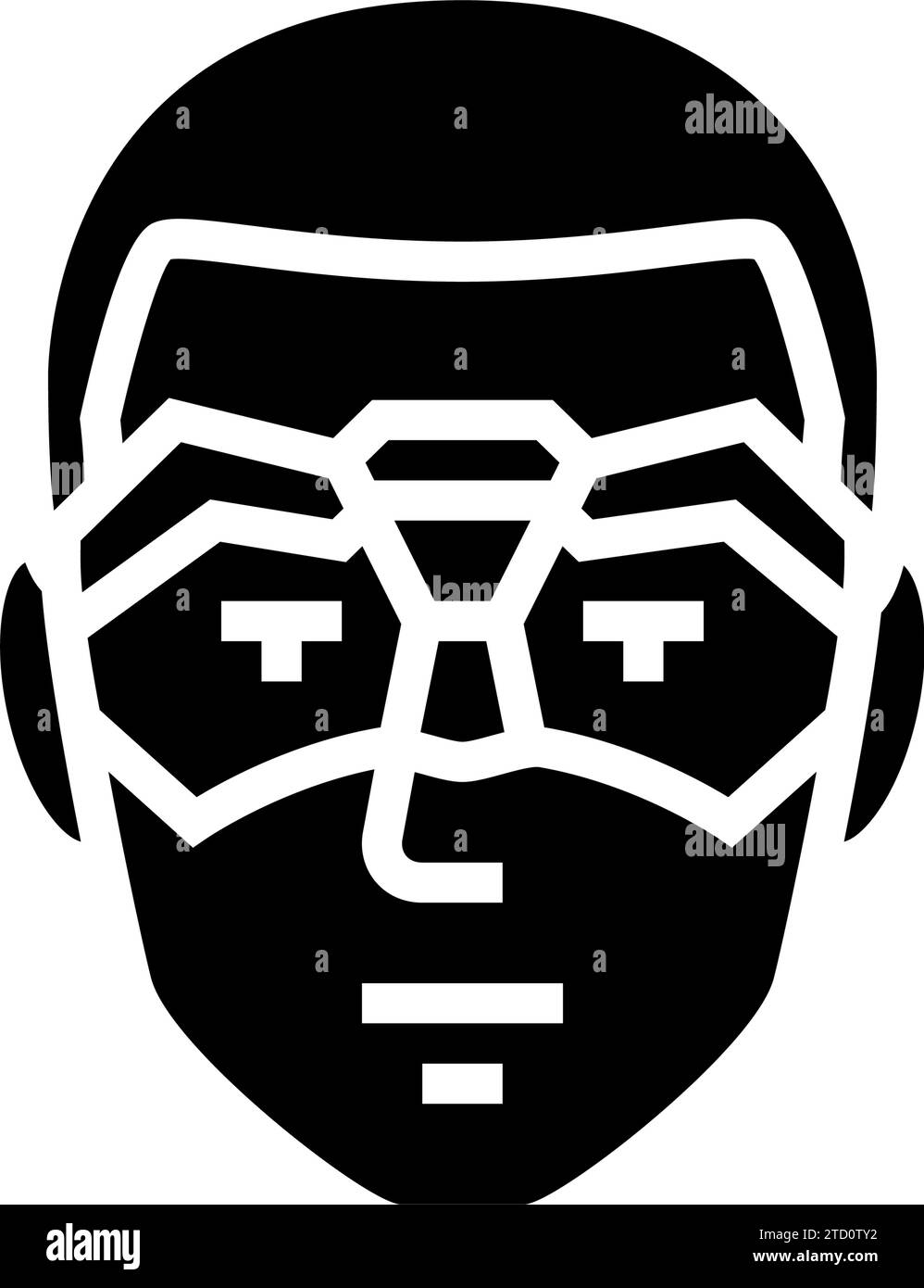 hero mask face glyph icon vector illustration Stock Vector Image & Art ...