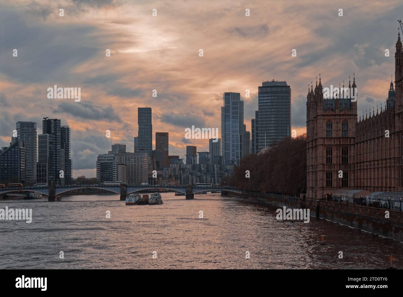 Winter sun in London Stock Photo - Alamy