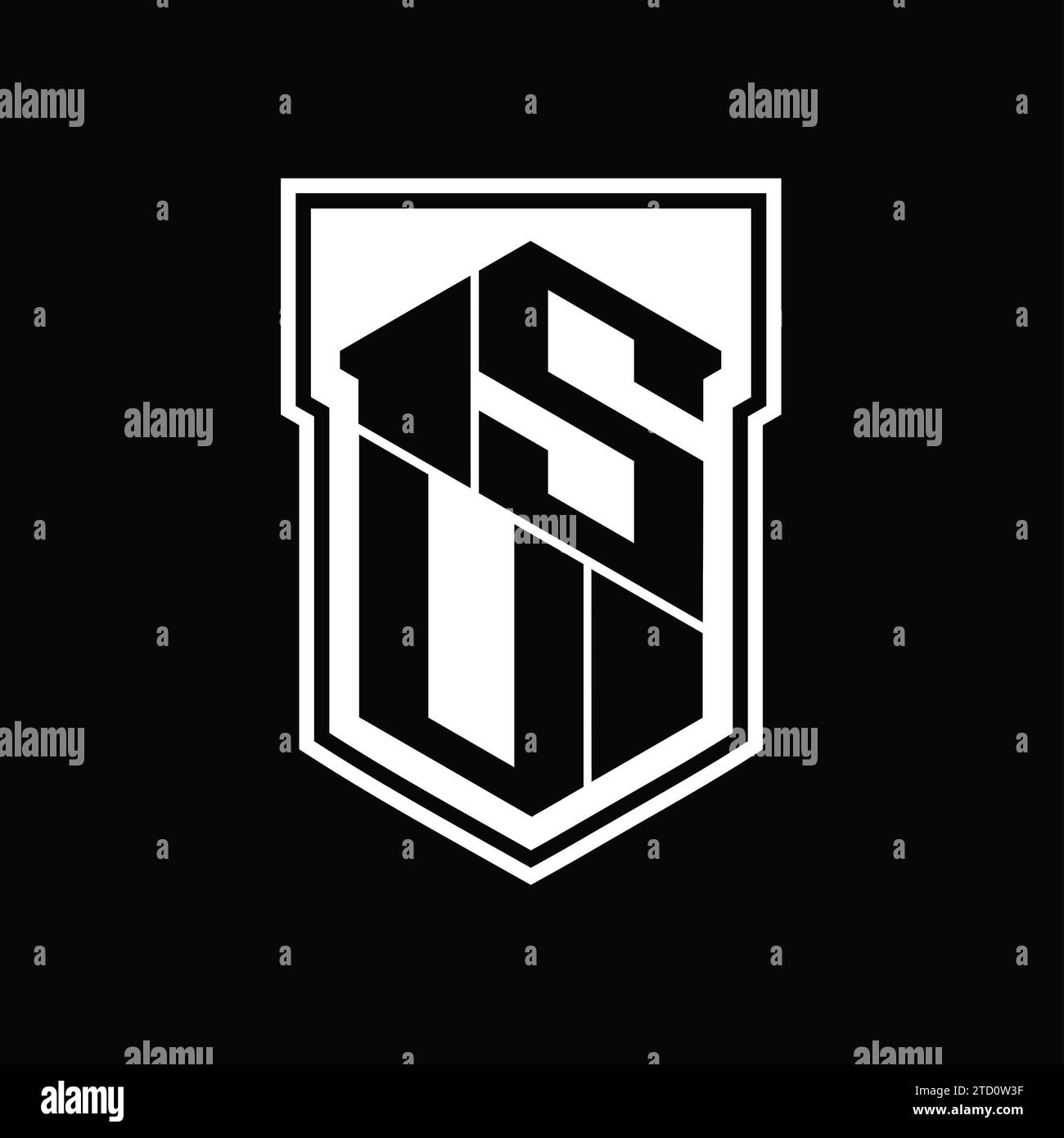 Letter su shield shape logo hi-res stock photography and images - Alamy