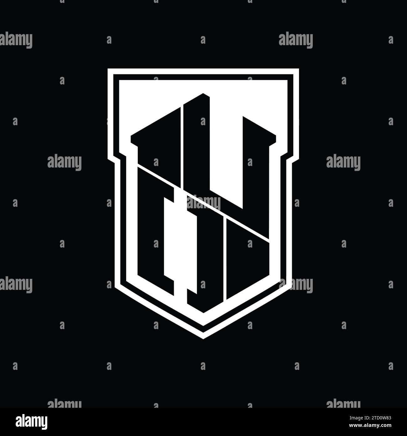 UO Letter Logo monogram hexagon geometric up and down inside shield isolated style design ...