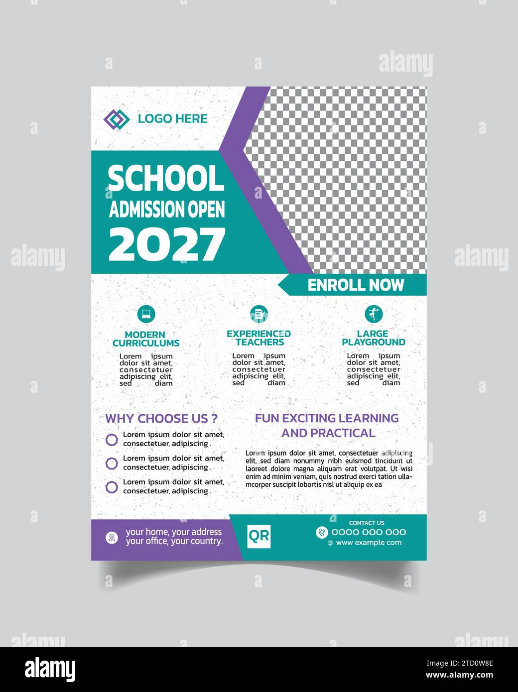 Modern Kids Learning Flyer or Study Poster Layout or Leaflet A4 Stock ...