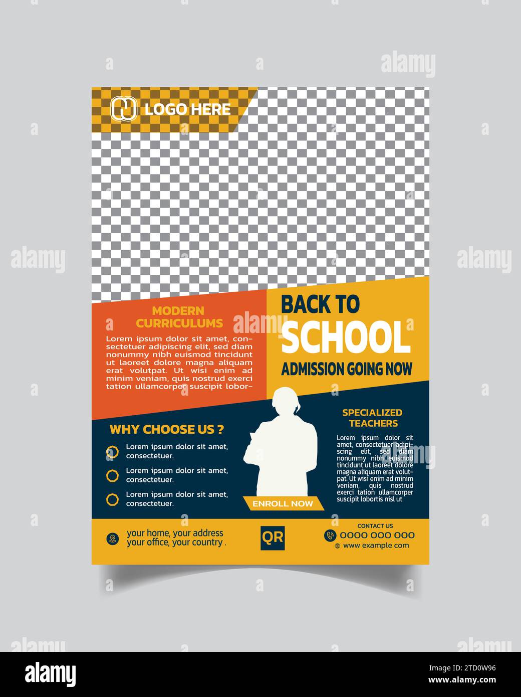 Kids Education Flyer or School Admission Leaflet Poster A4 Stock Vector ...