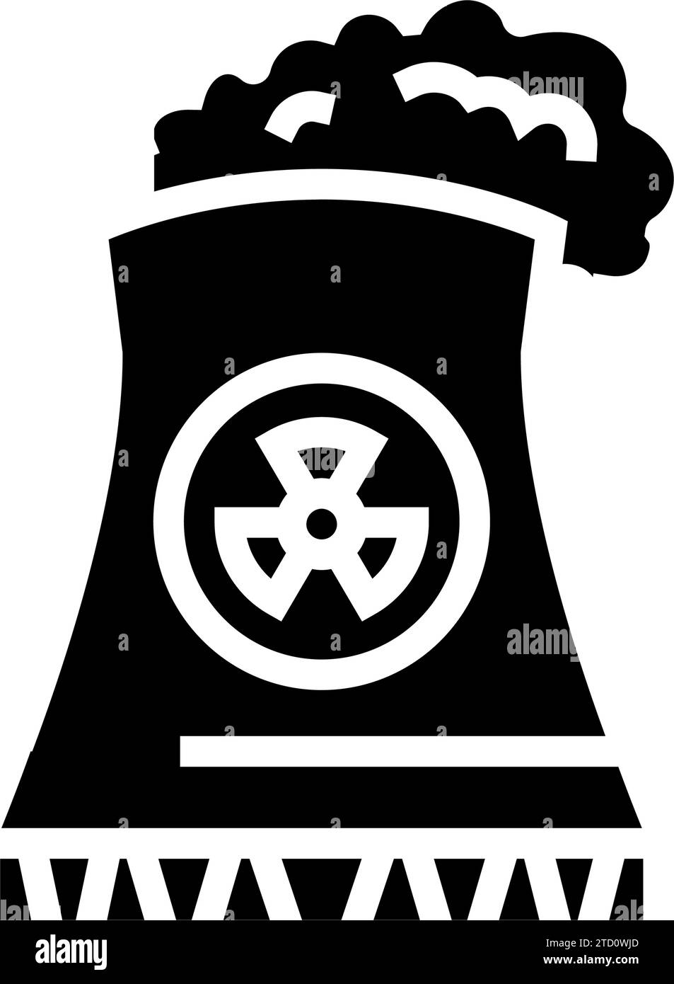 cooling tower nuclear energy glyph icon vector illustration Stock ...