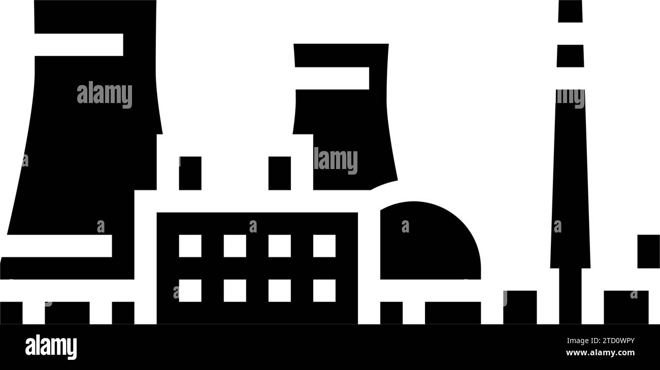 infrastructure nuclear energy glyph icon vector illustration Stock ...