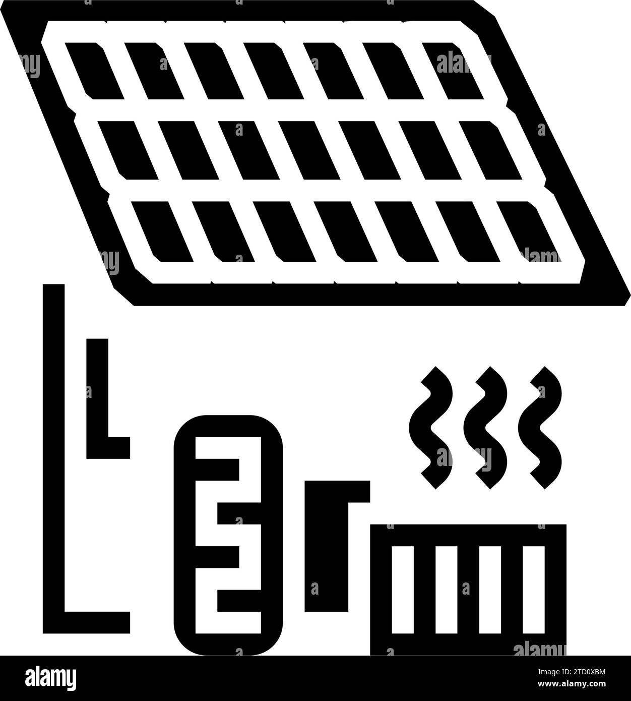 heating solar panel glyph icon vector illustration Stock Vector Image ...