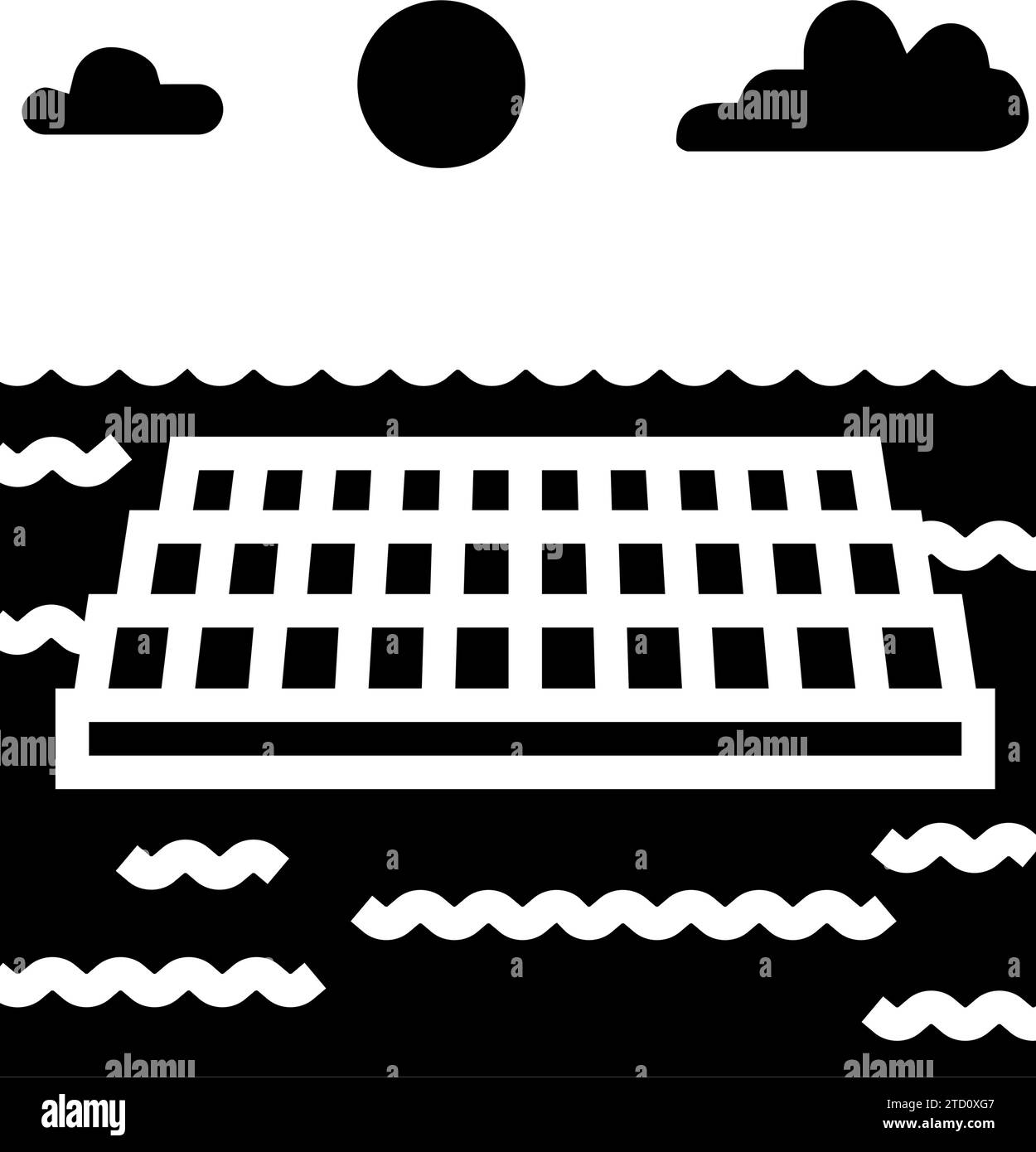 floating solar panel glyph icon vector illustration Stock Vector Image ...