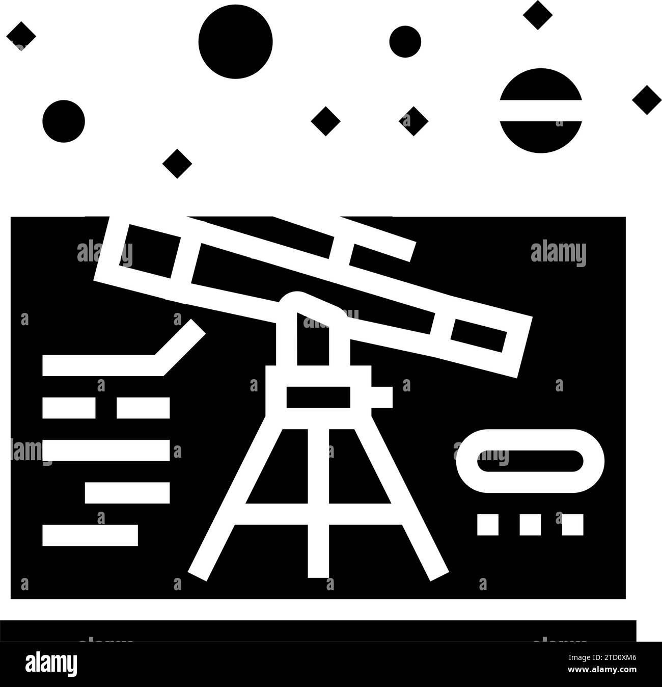 astrophysics space exploration glyph icon vector illustration Stock ...
