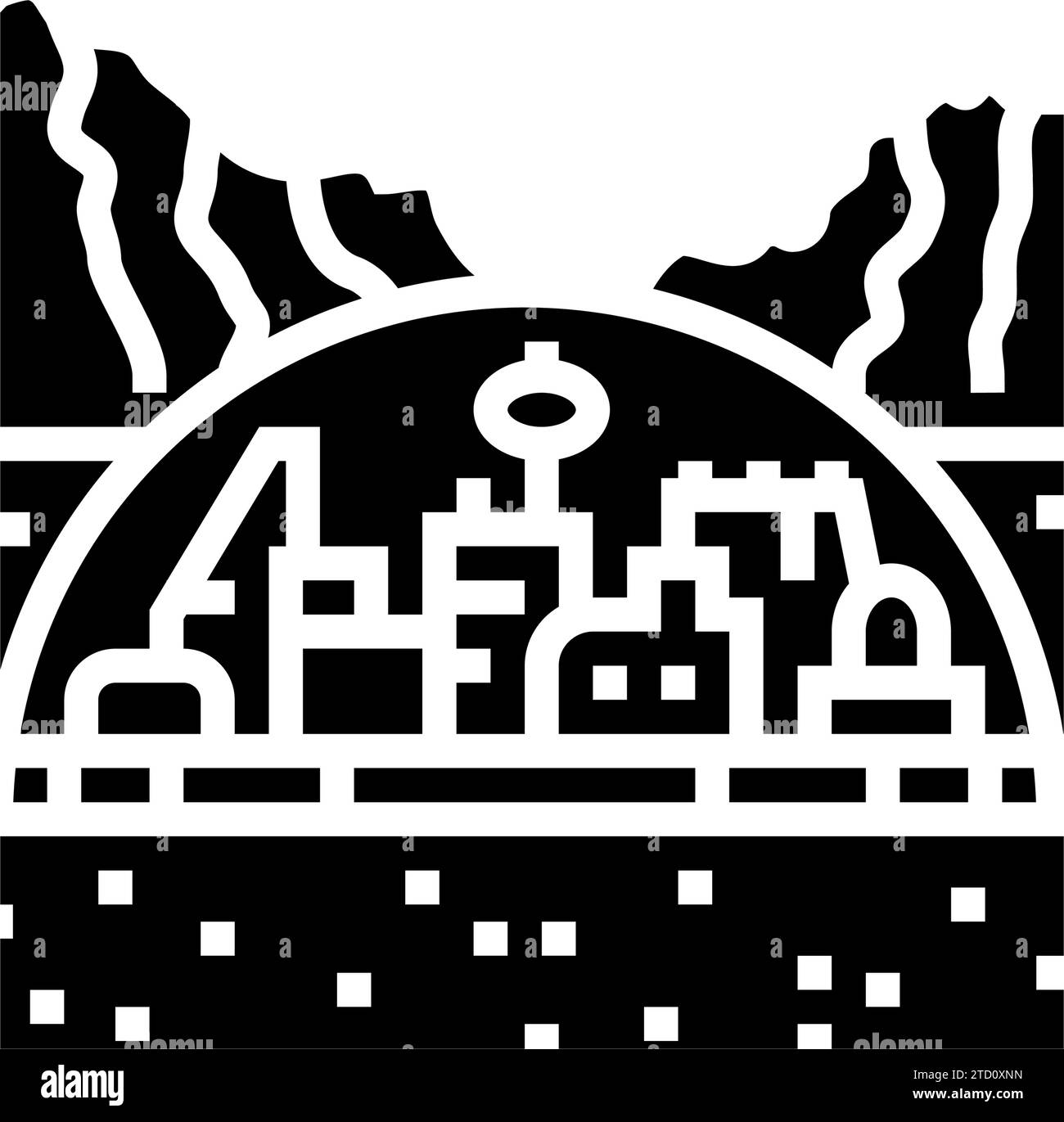 colony space exploration glyph icon vector illustration Stock Vector ...