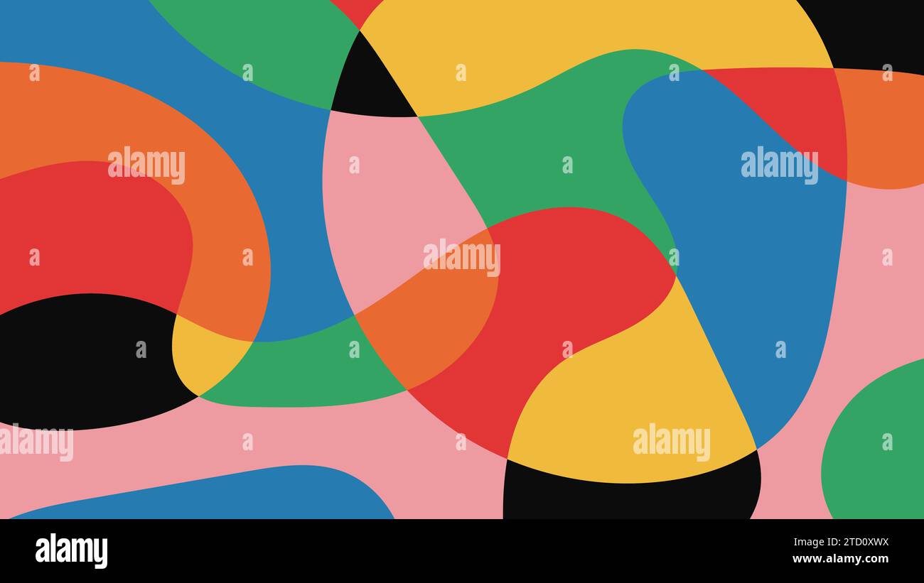 Simple abstract background with hand drawn overlay colorful shapes. Fun ...
