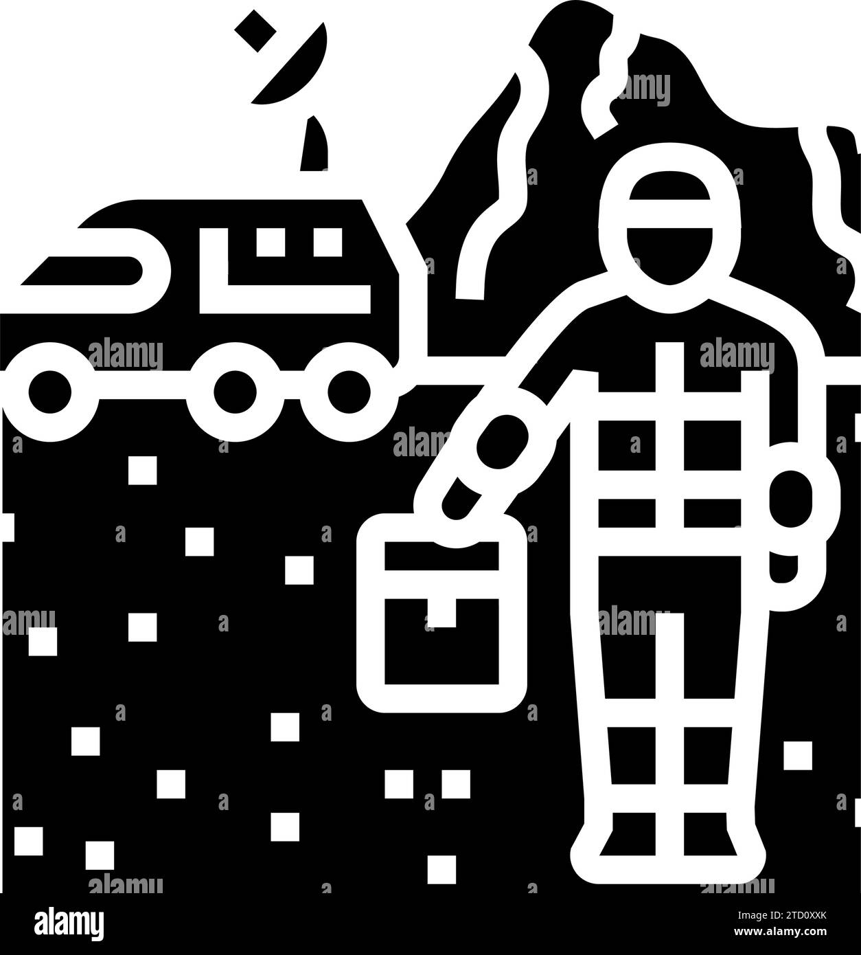 research team space exploration glyph icon vector illustration Stock ...