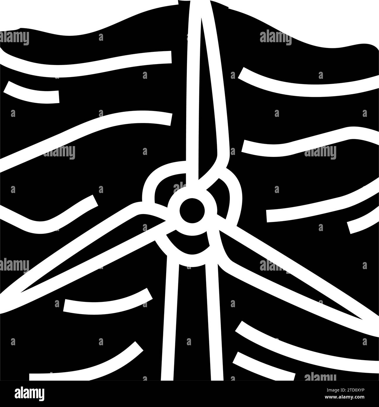 single wind turbine glyph icon vector illustration Stock Vector Image ...
