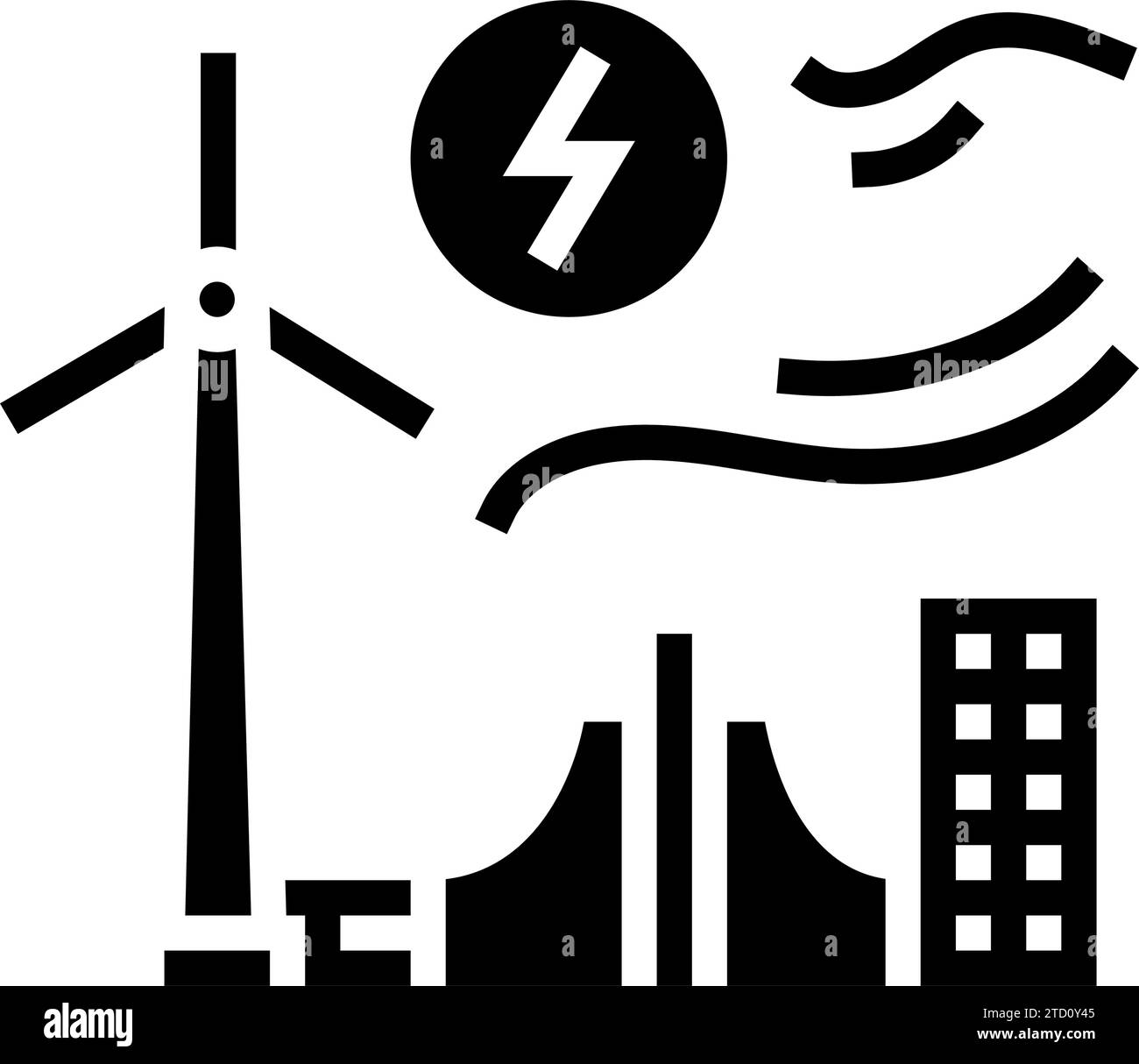 power integration wind turbine glyph icon vector illustration Stock ...