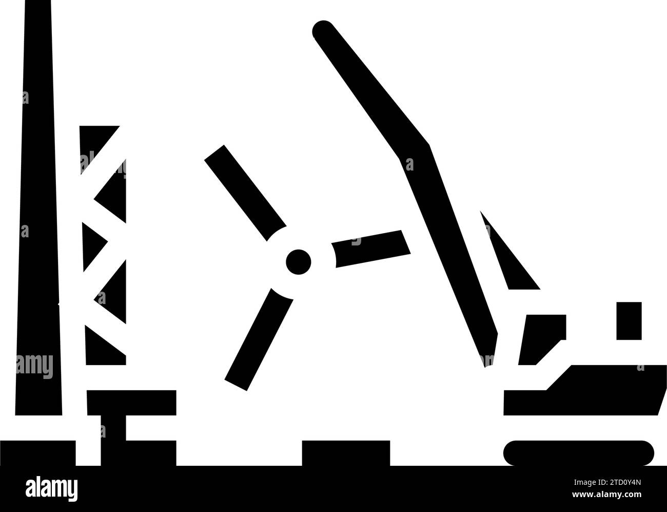 turbine construction wind glyph icon vector illustration Stock Vector ...