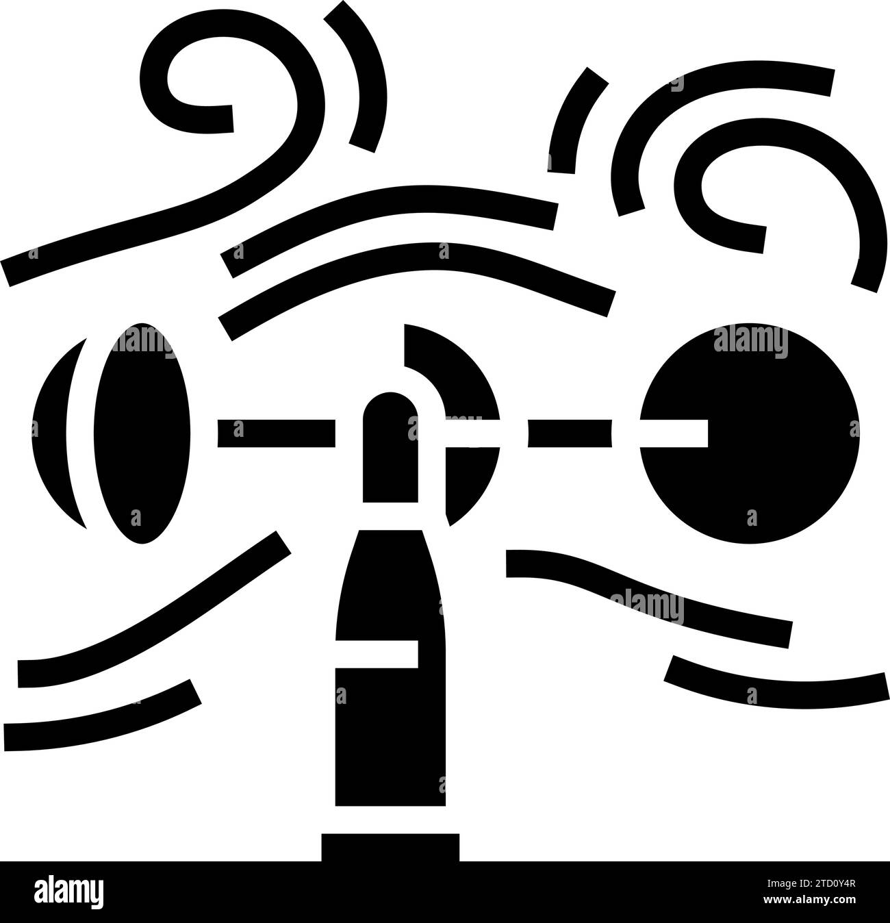 Measurement Wind Turbine Glyph Icon Vector Illustration Stock Vector
