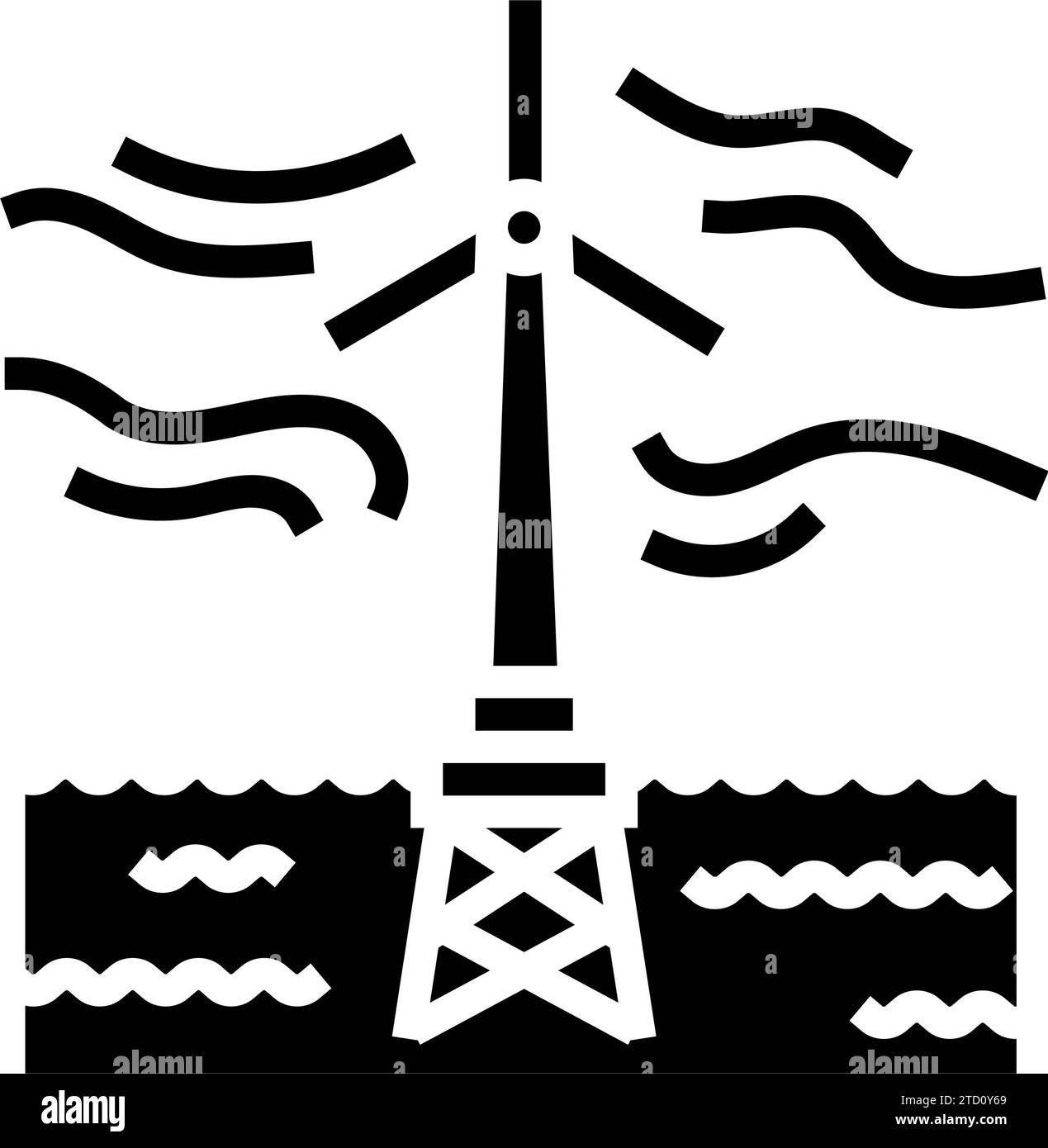 floating wind turbine glyph icon vector illustration Stock Vector Image ...