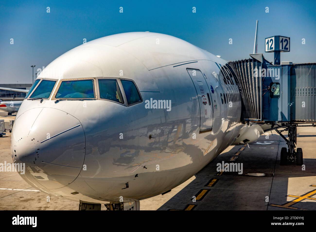 Beautiful image of an airline wide-body commercial jet parked at John F ...