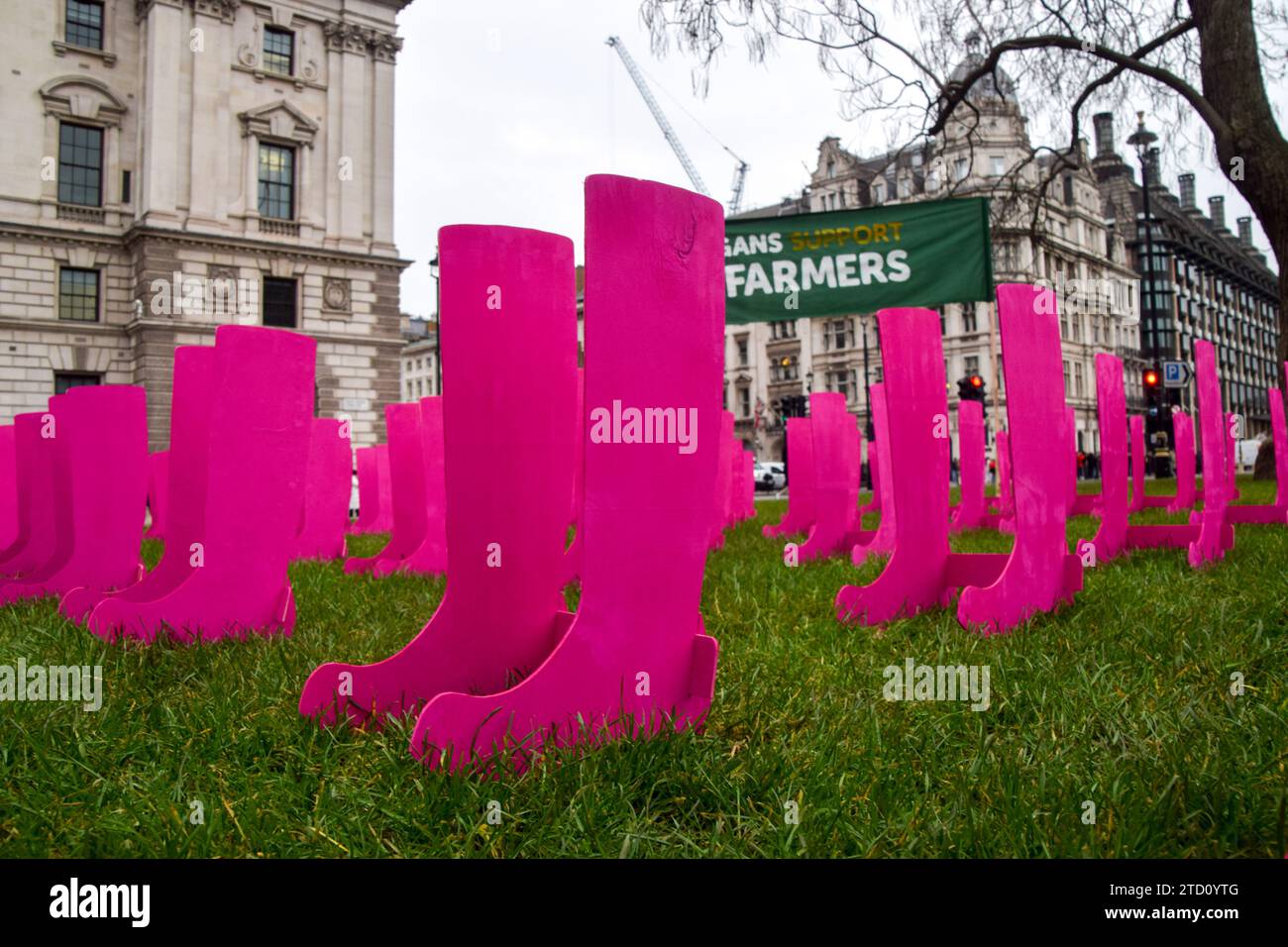 London, UK. 15th December 2023. The groups Vegans Support The Farmers ...