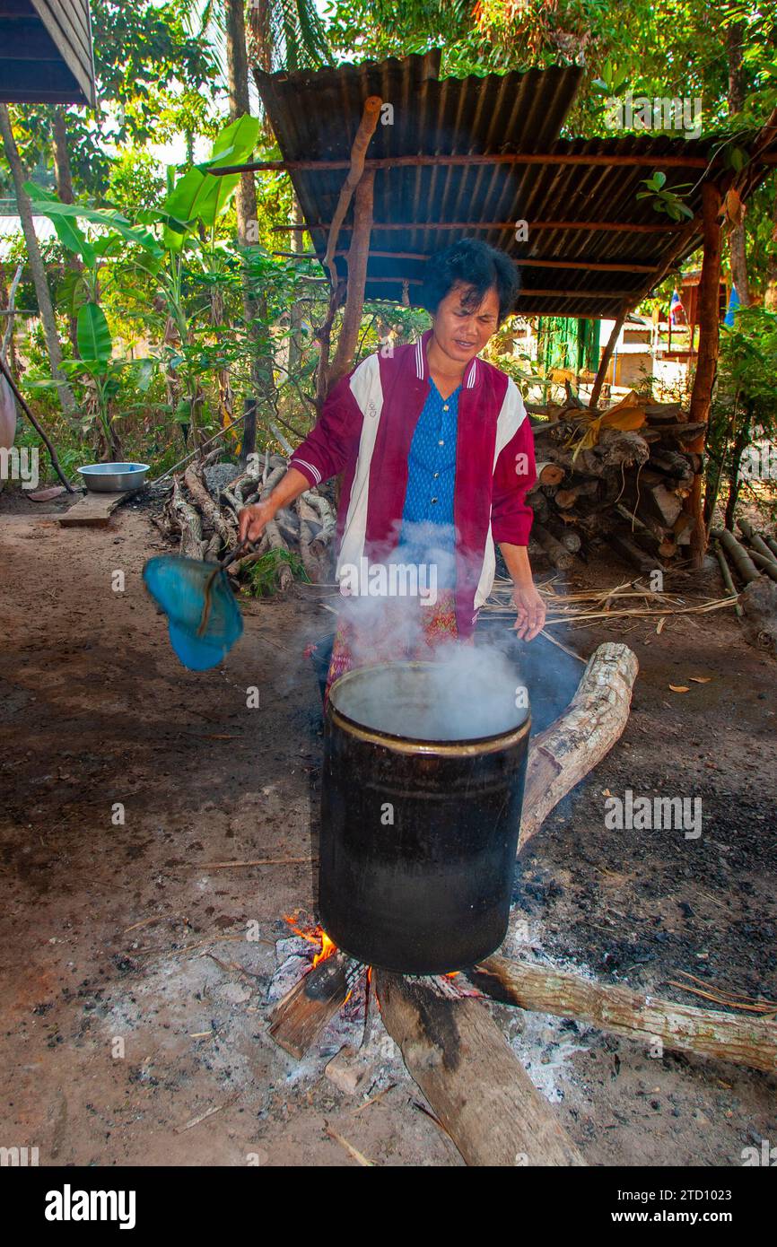Woman cooks on wood hi-res stock photography and images - Alamy