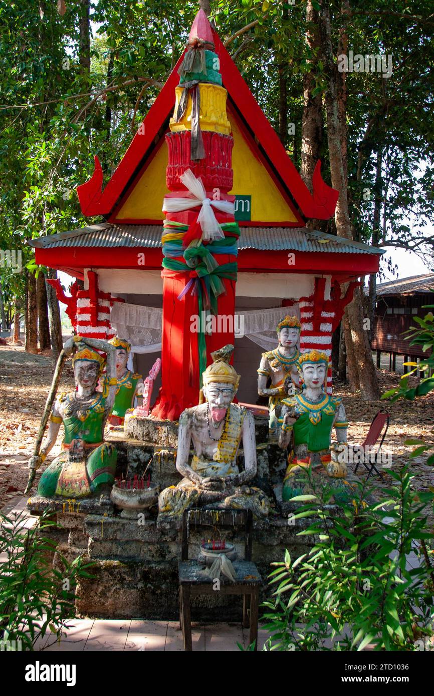 temple in the village in northern Thailand in the province of Isan ...
