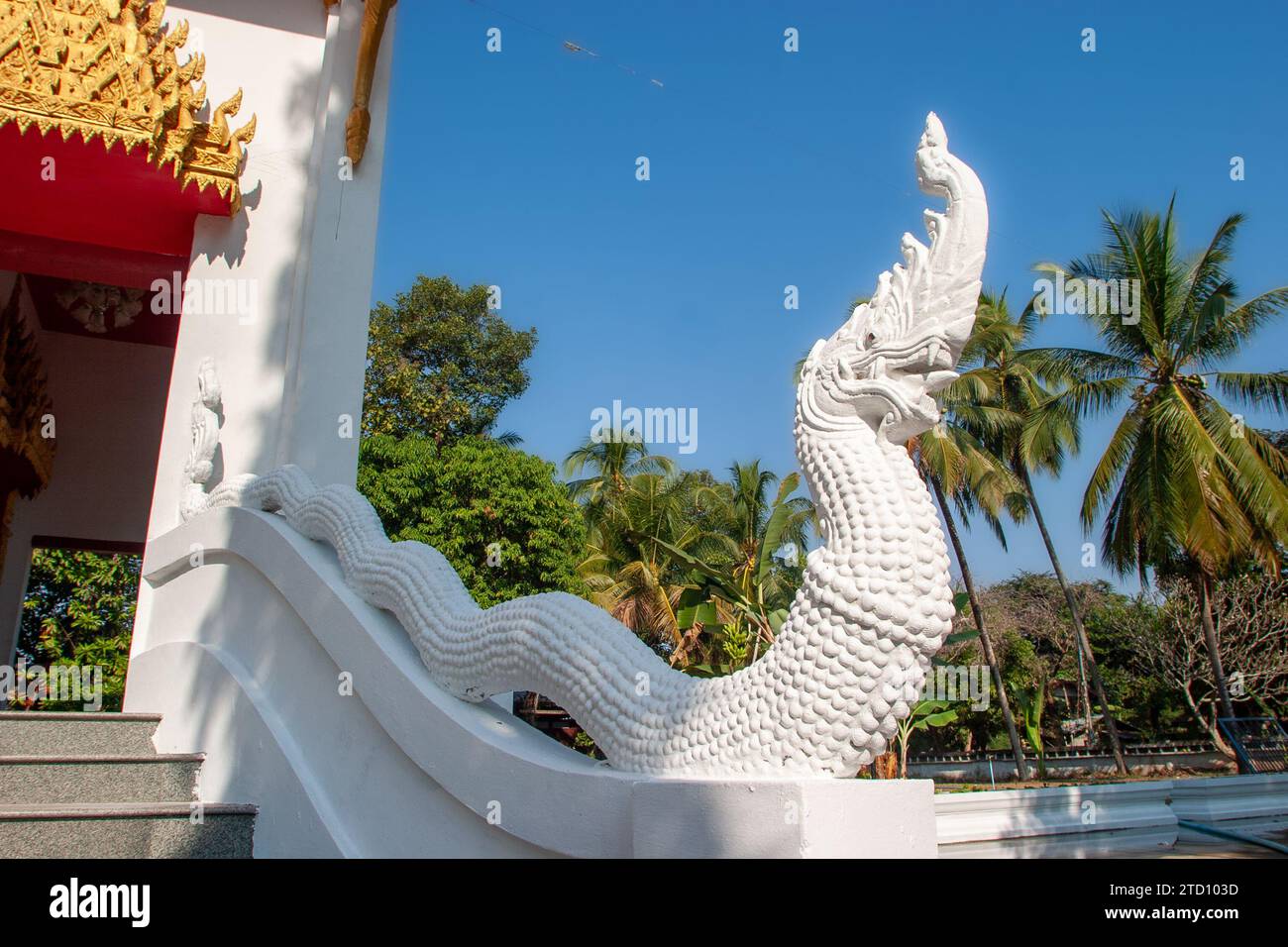 temple in the village in northern Thailand in the province of Isan ...