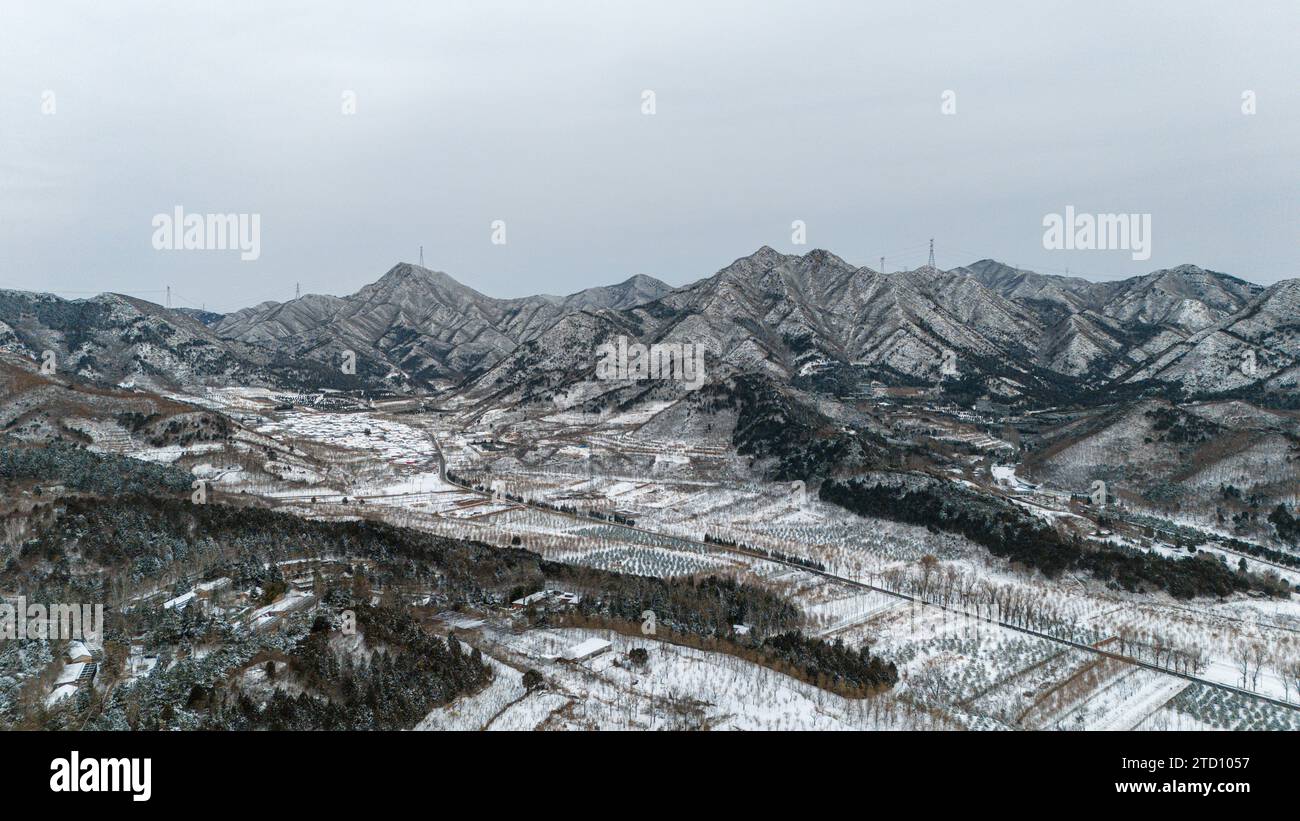 BEIJING, CHINA - DECEMBER 15, 2023 - Snow view of the Ming Tombs in ...