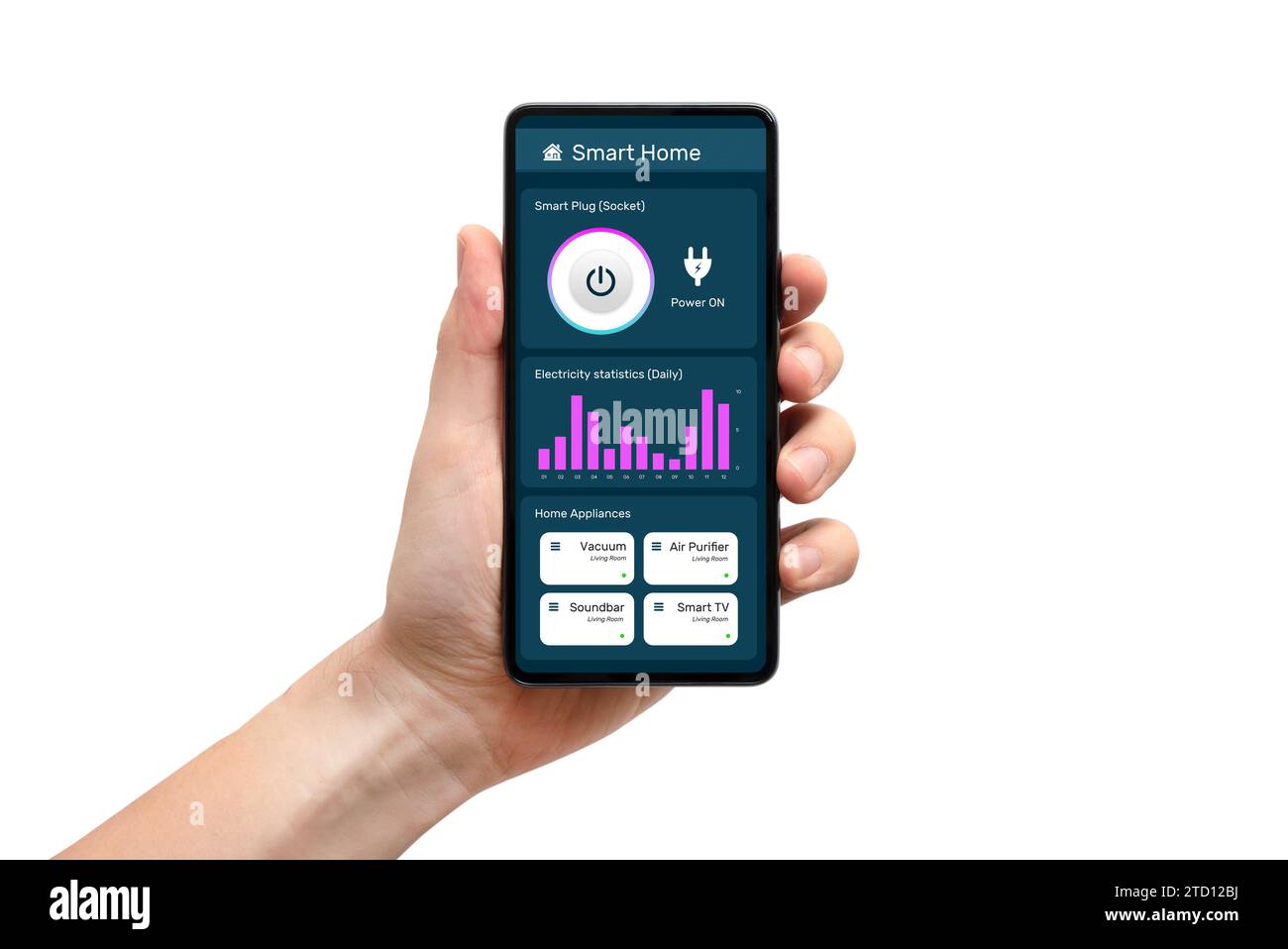 Smart home app with energy efficiency monitor. Smart plug monitoring ...