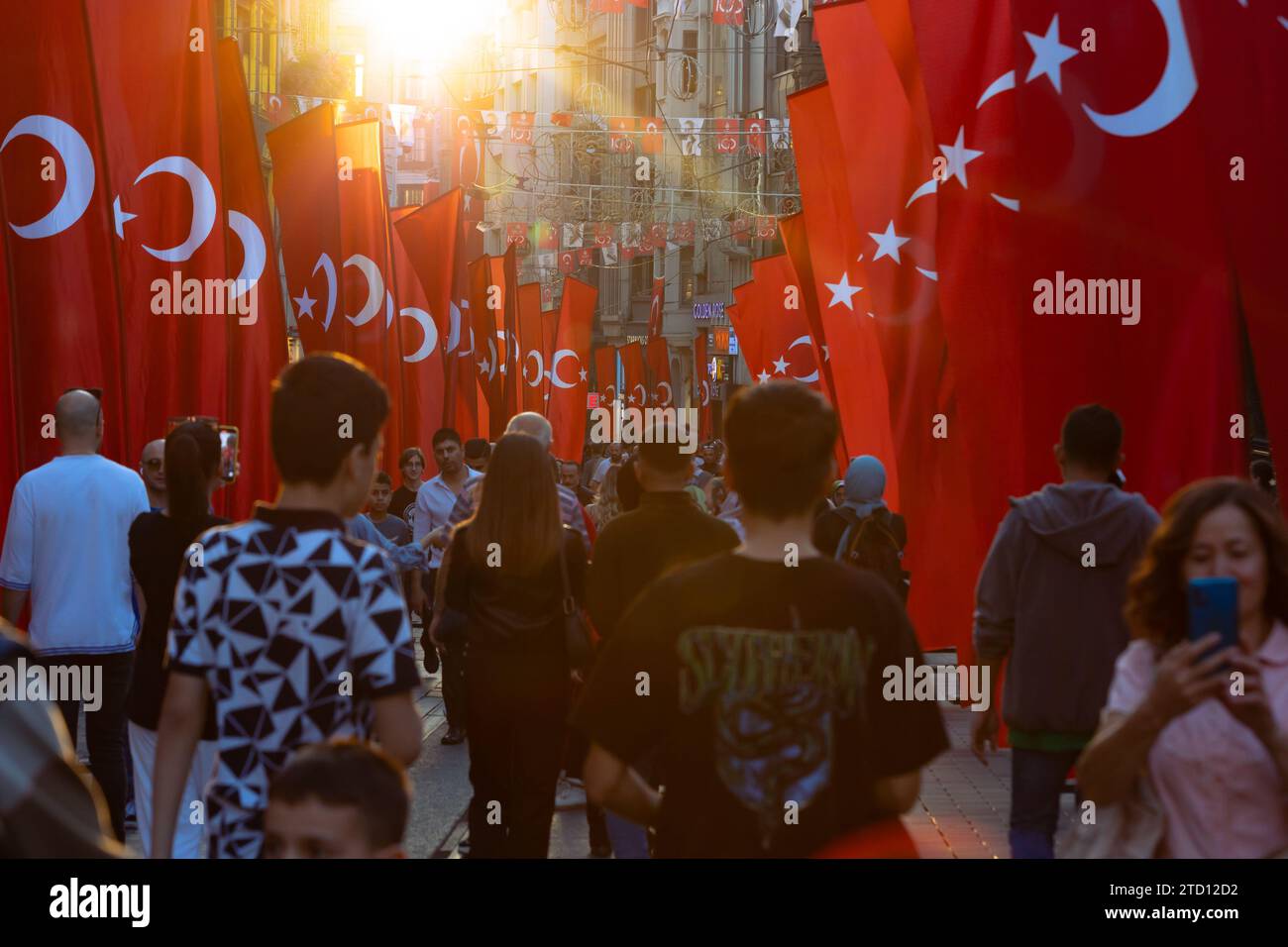 Turkish national holidays background photo. Turkish flags and people ...