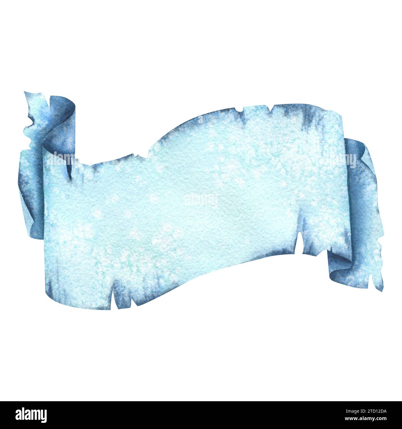 A papyrus scroll of blue and turquoise colored paper, antique with ...