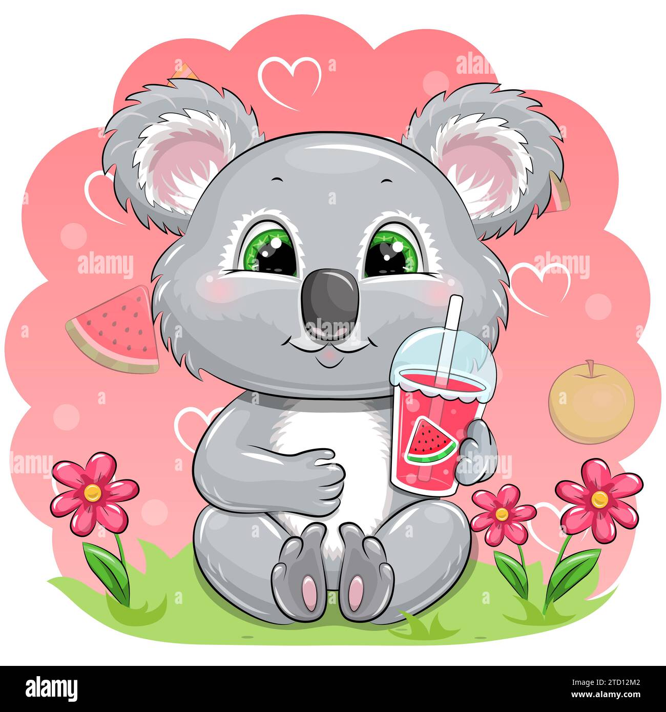 Glass juice flower lemon Stock Vector Images - Alamy