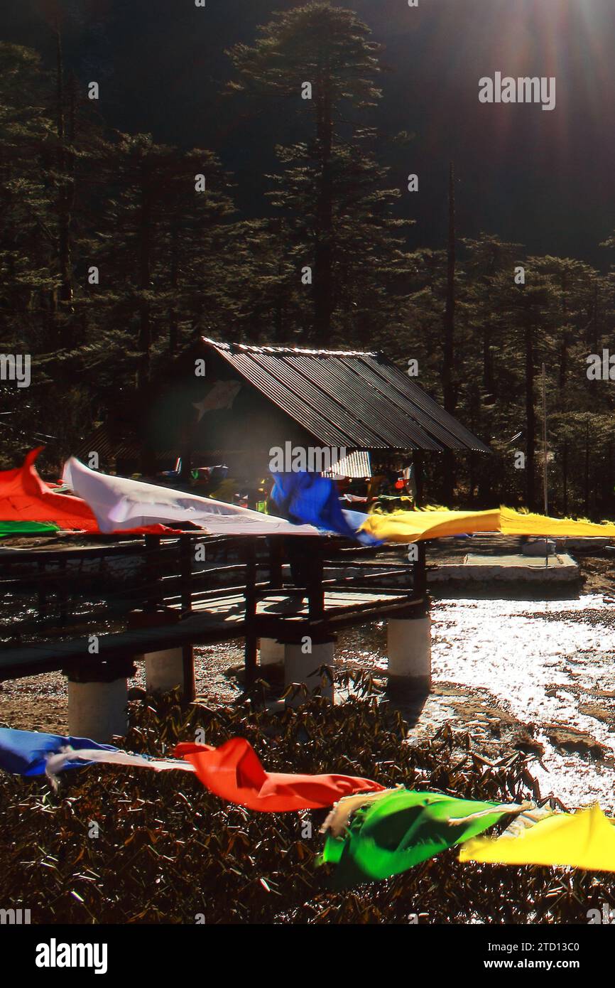 remote countryside area near madhuri lake, surrounded by himalaya ...