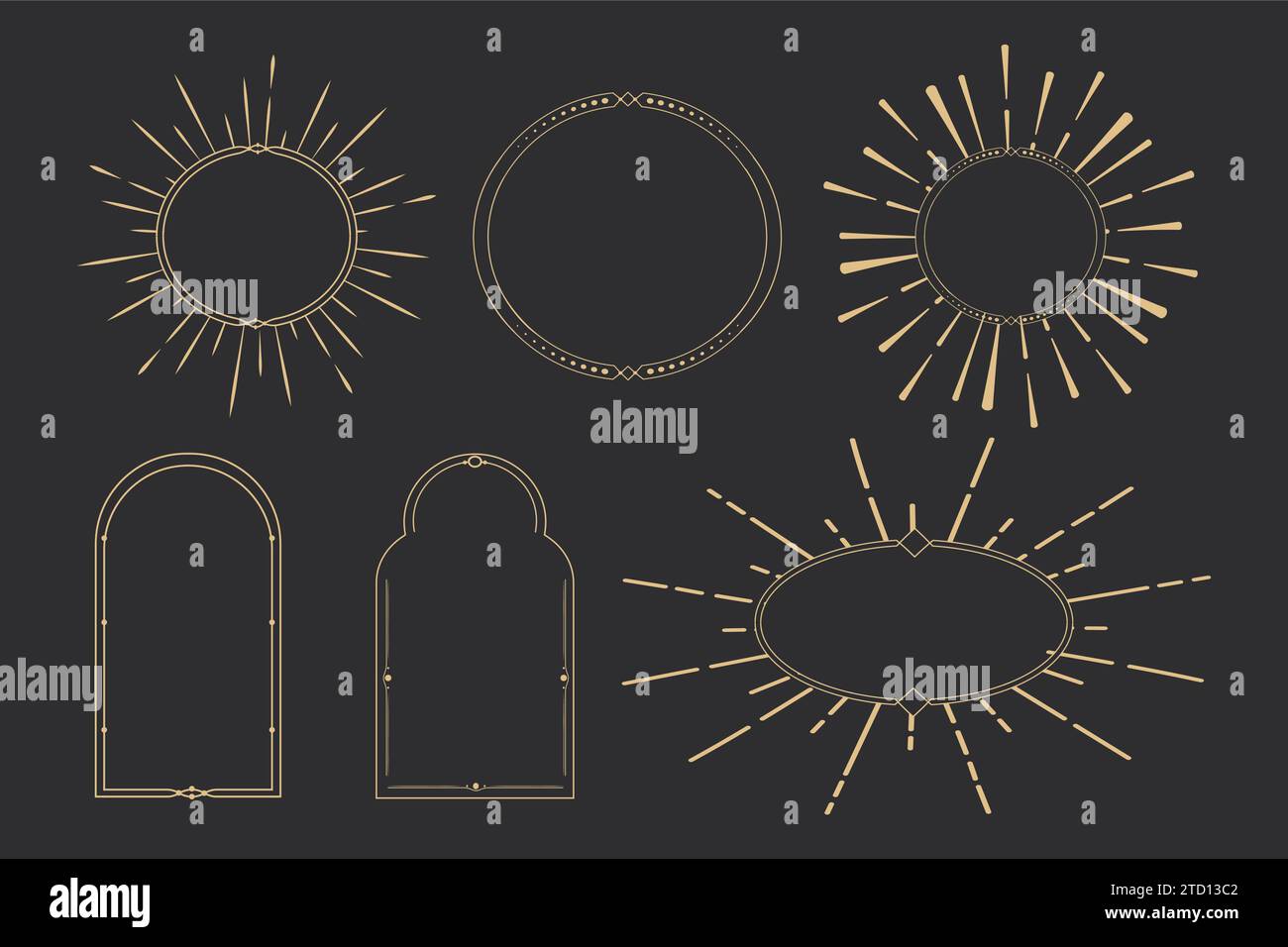 Gold oval borders hi-res stock photography and images - Alamy