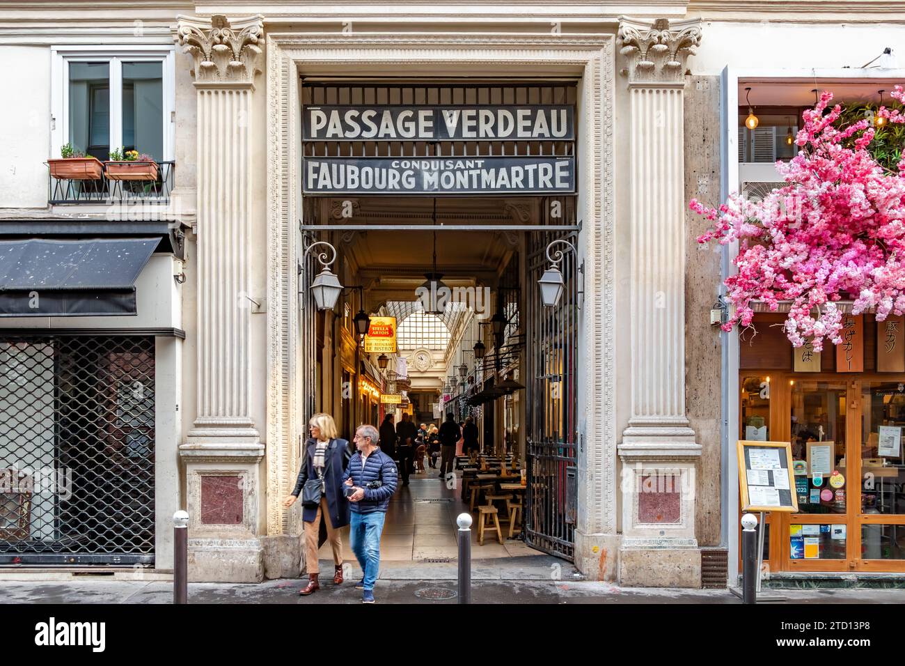 The entrance to Passage Verdeau a covered shopping arcade on rue du ...
