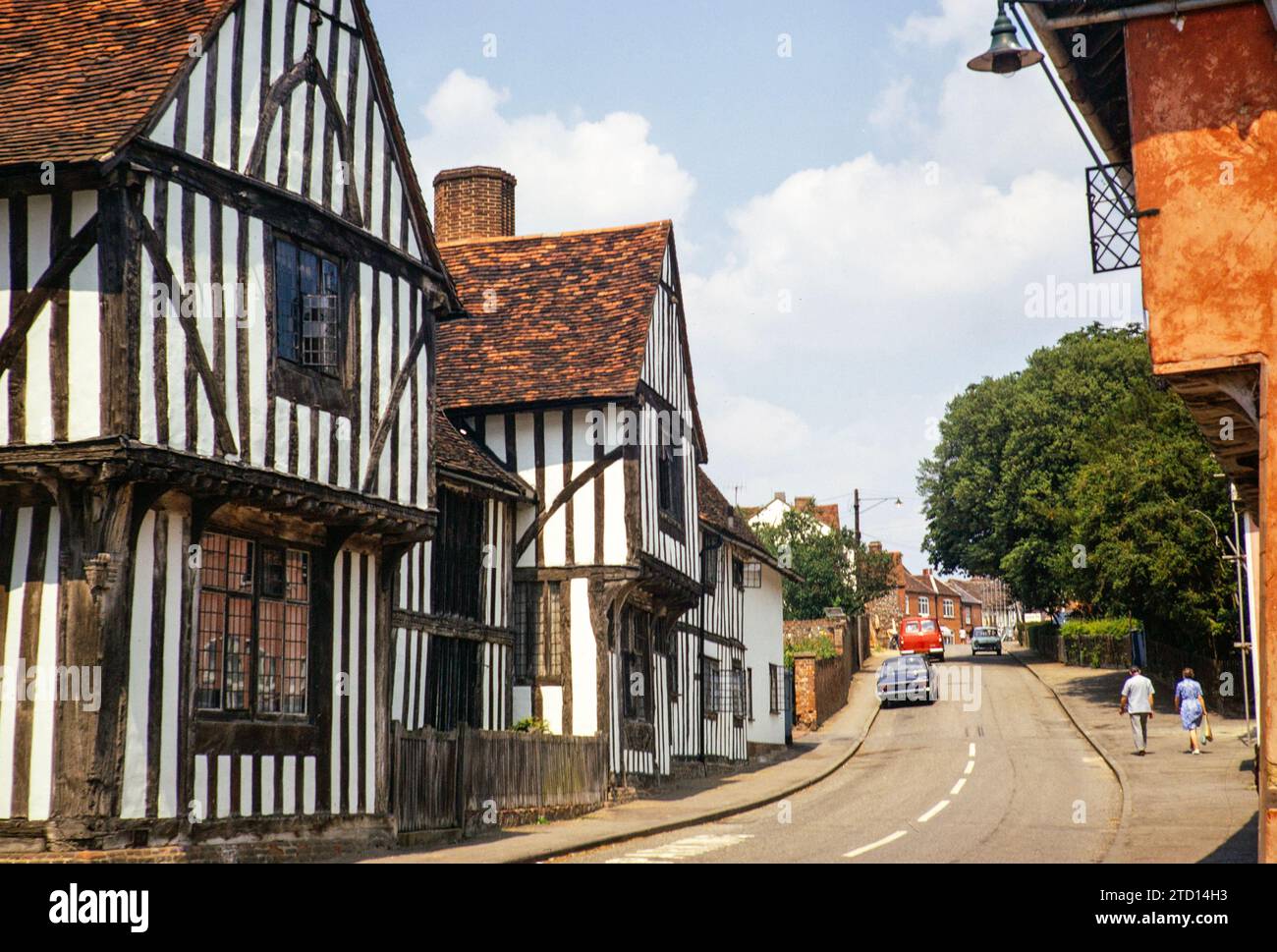 Historic medieval buildings, Lady Street, Lavenham, Suffolk, England ...